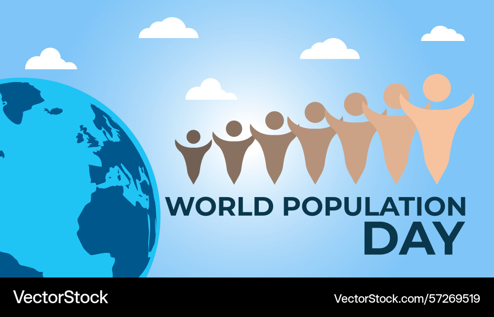 World population day background Royalty Free Vector Image