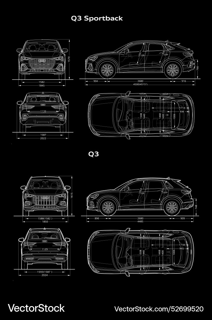 Audi q3 2023 Royalty Free Vector Image - VectorStock