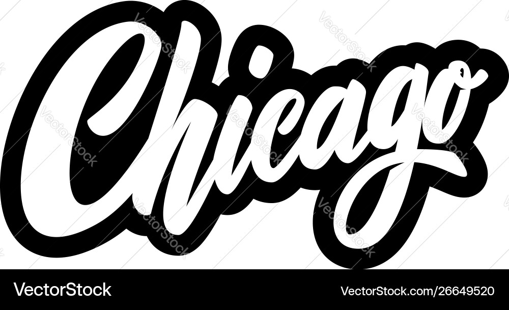 Chicago lettering phrase isolated on white Vector Image