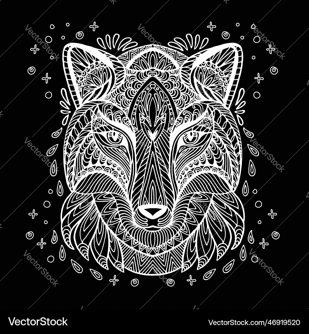 Coloring fox white Royalty Free Vector Image - VectorStock
