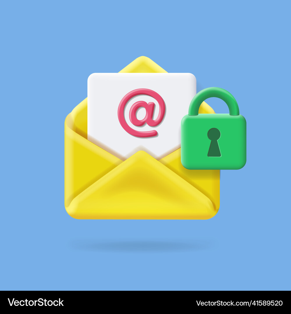 Email lock icon security mail symbol envelope Vector Image