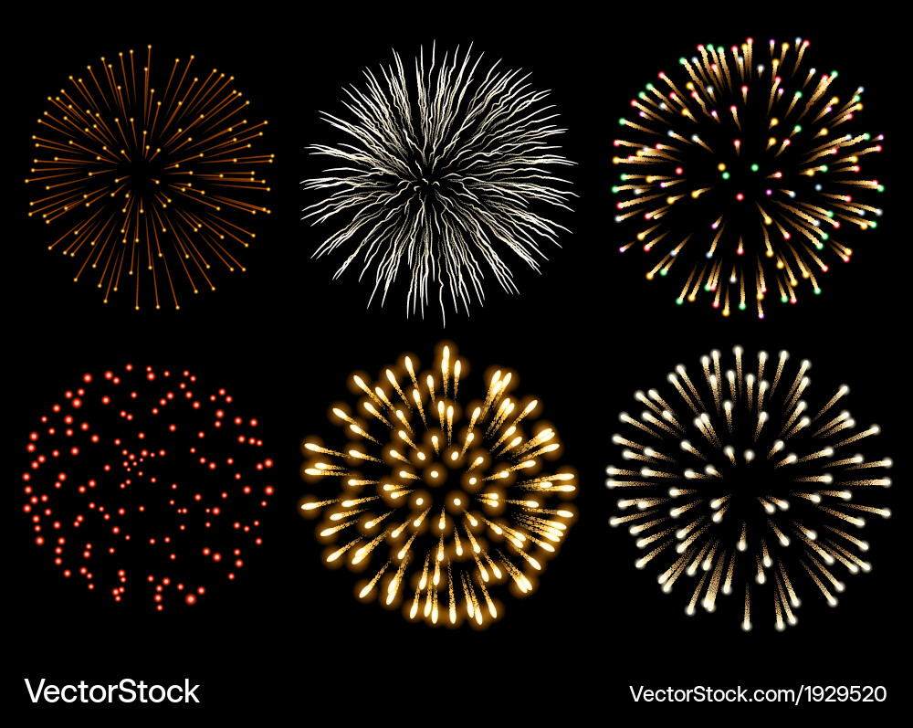 Fireworks set Royalty Free Vector Image - VectorStock
