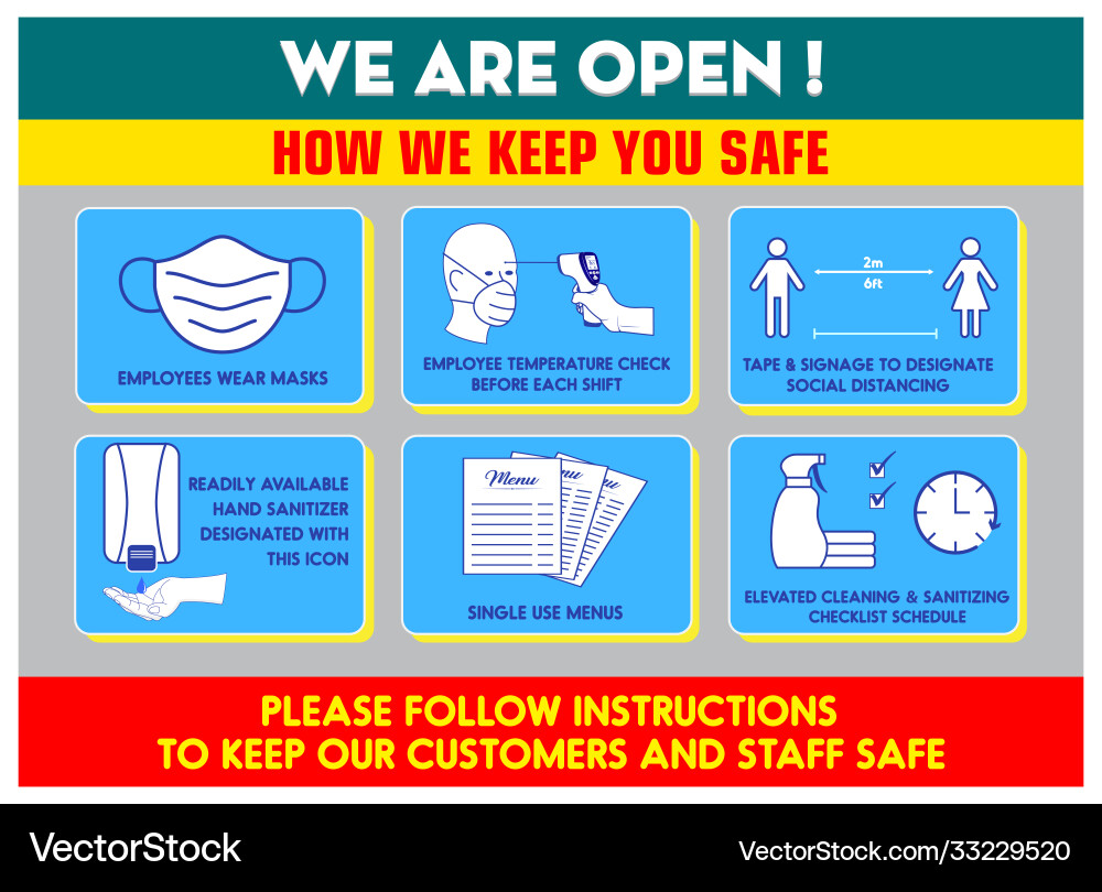 Health and safety protocols or best practices Vector Image