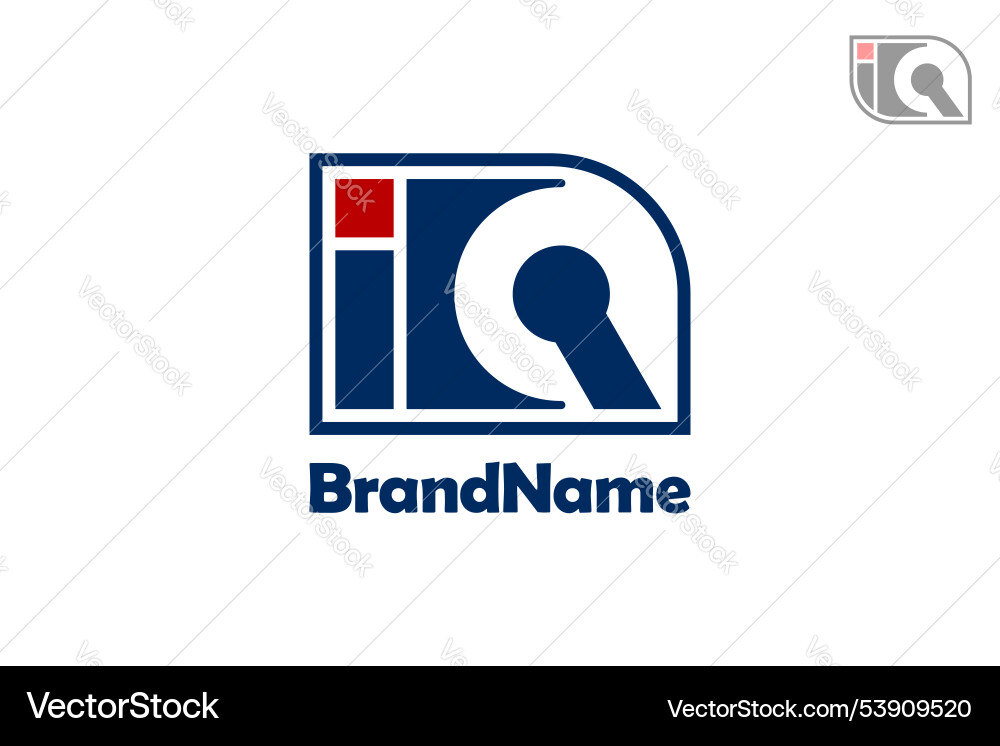 Iq letter logo design concept Royalty Free Vector Image