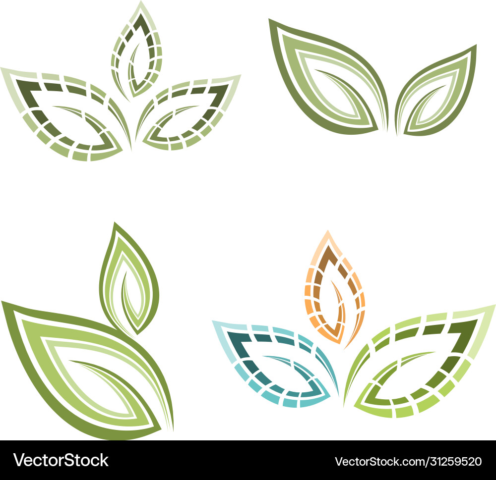 Leaf Icon Set Royalty Free Vector Image - VectorStock