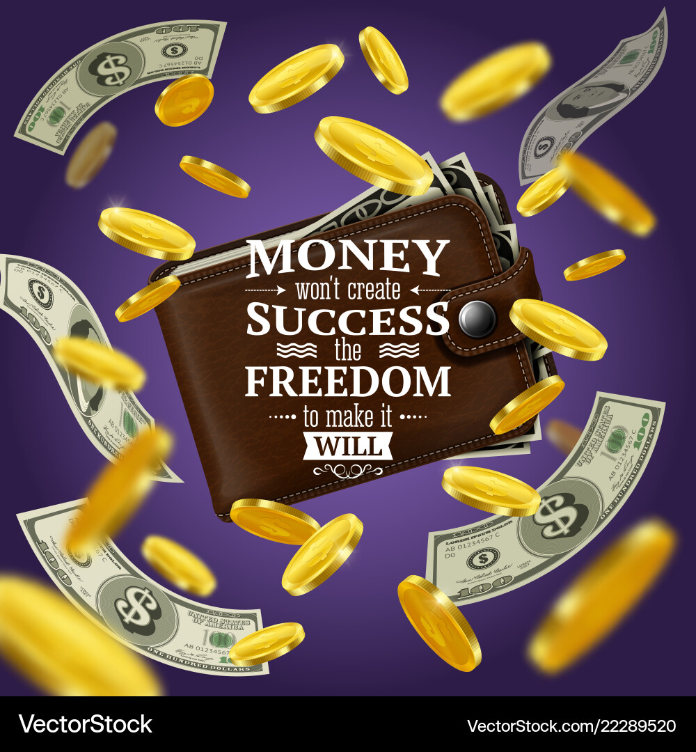 Money and success quotes Royalty Free Vector Image