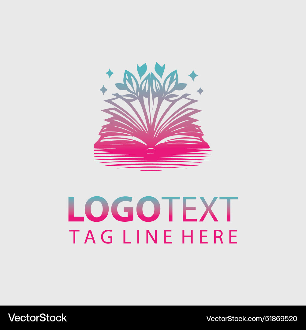 Open book logo Royalty Free Vector Image - VectorStock