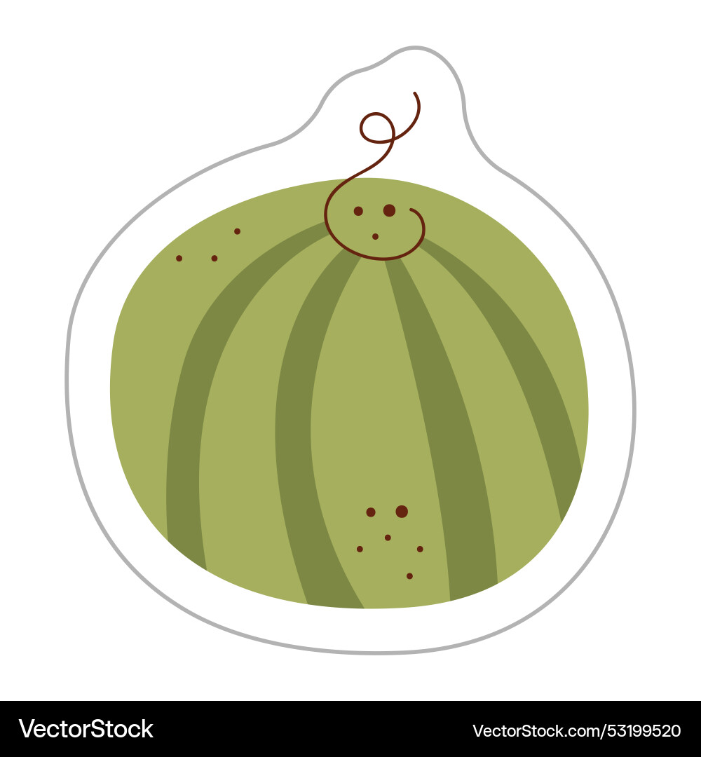 Sticker with a watermelon color flat Royalty Free Vector