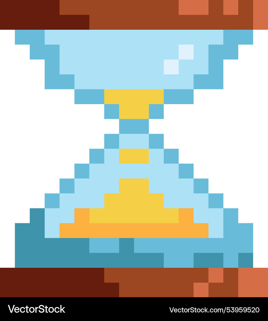Video game items pixelated hourglass Royalty Free Vector