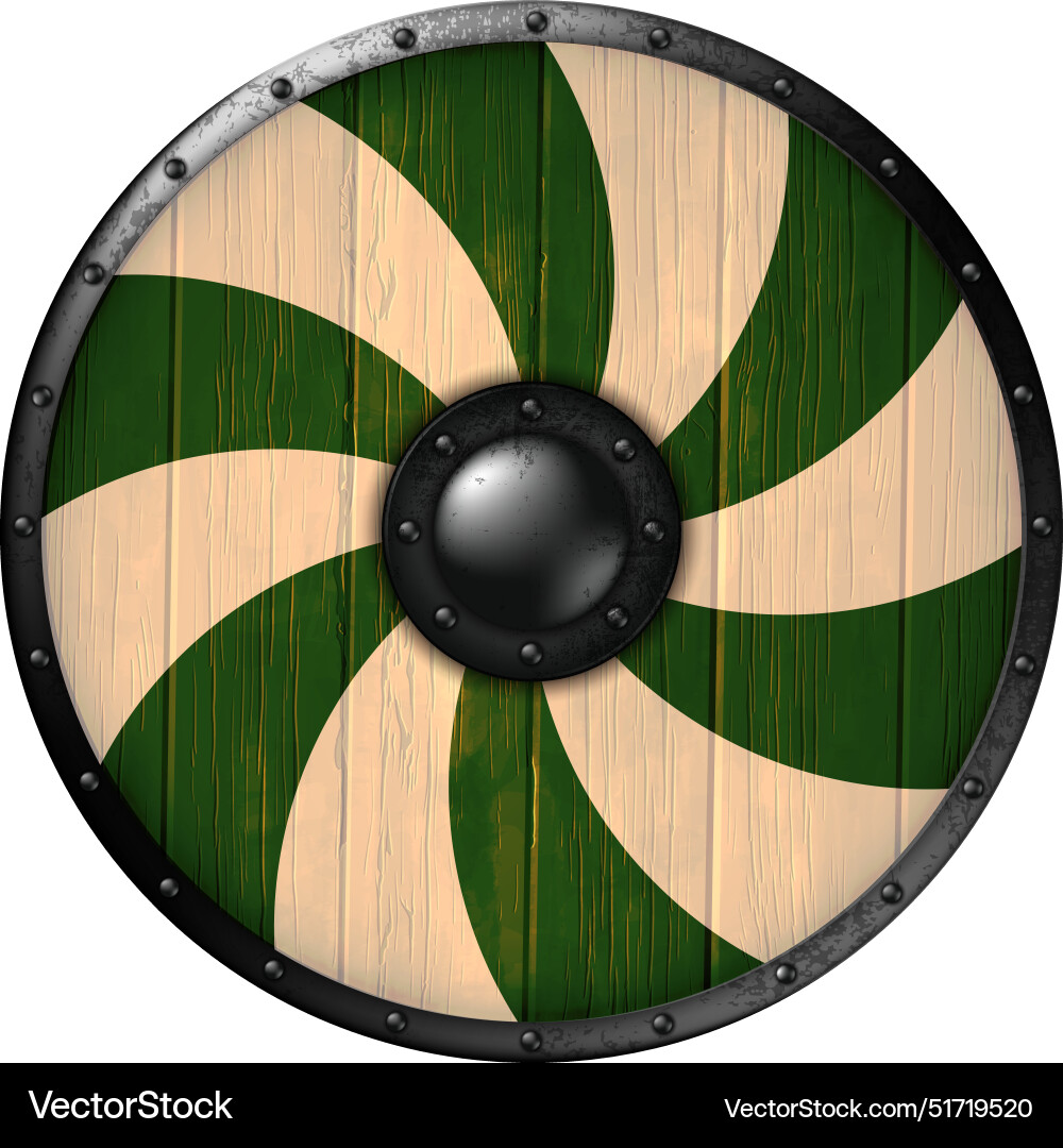 Viking Schild Design ein Holz gebunden Lizenzfreier Vektor