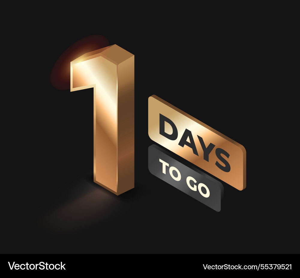 Countdown left days banner realistic golden Vector Image