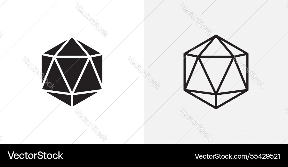 Dice d20 icons pack for apps and ui ux desigs Vector Image