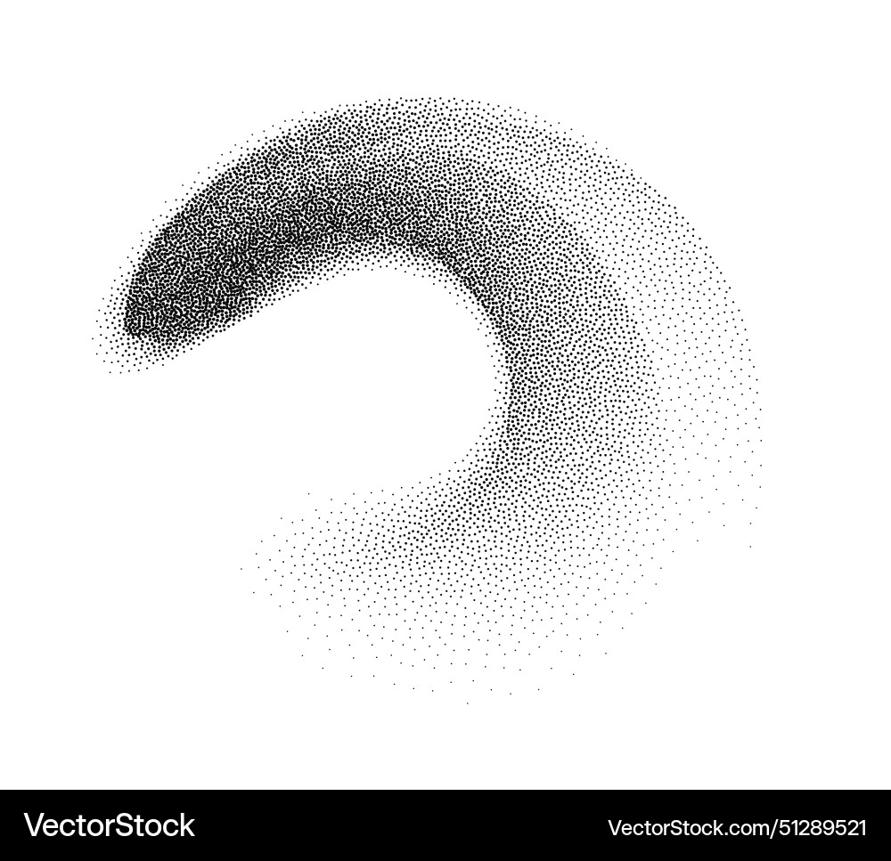Dotwork abstract shapes black grain texture Vector Image