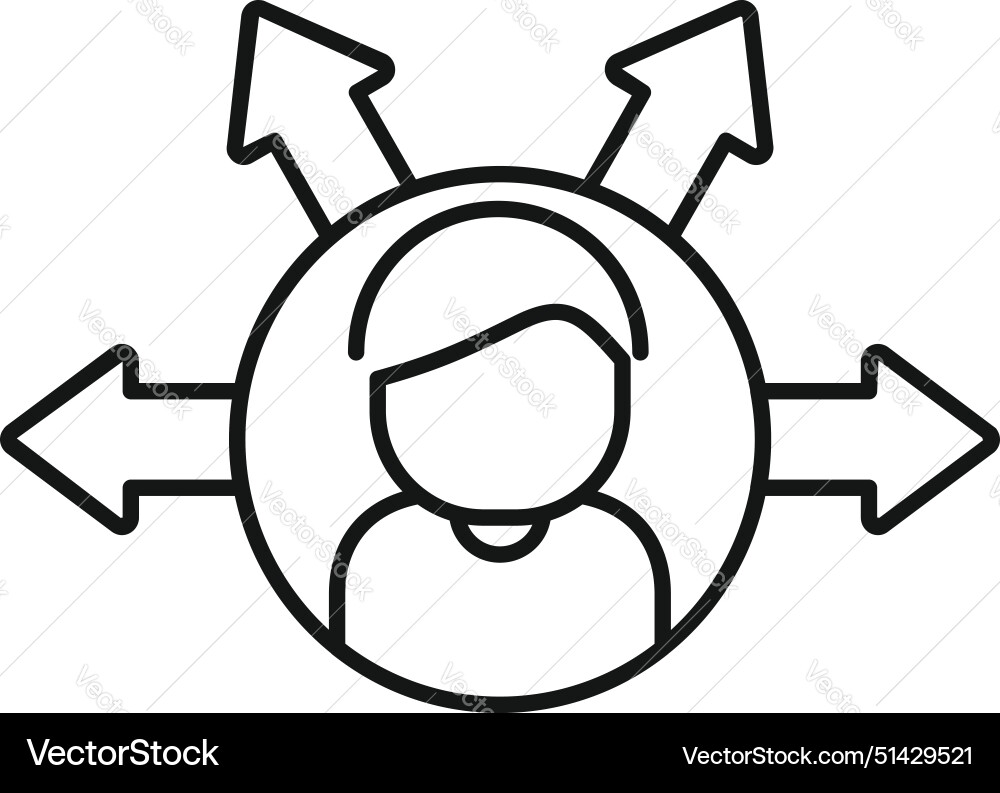 Female user decision concept icon Royalty Free Vector Image