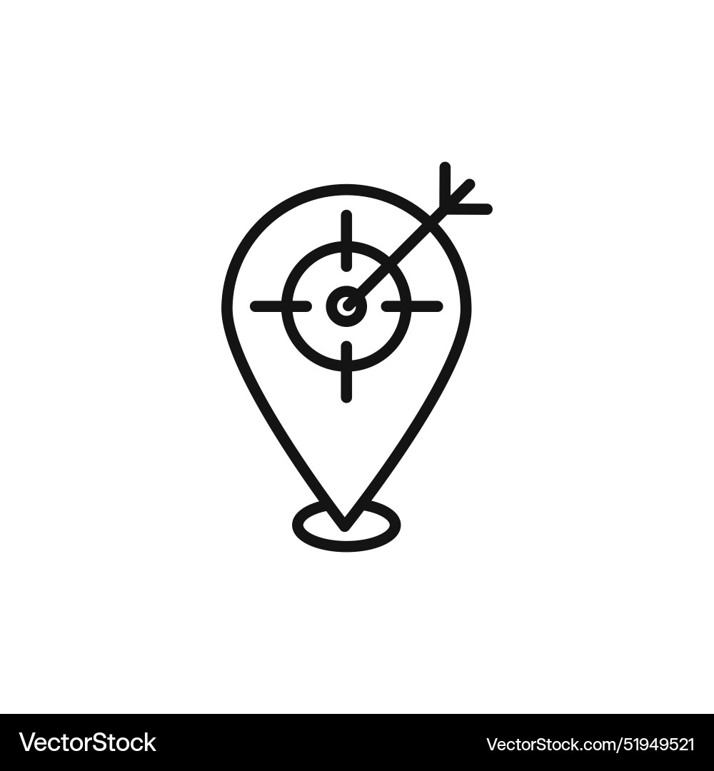 Geo targeting logo sign outline Royalty Free Vector Image