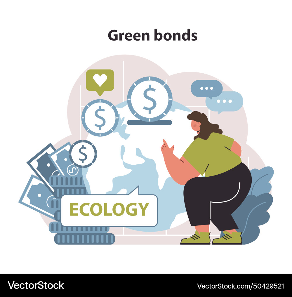 Green bonds concept investment in environmental Vector Image