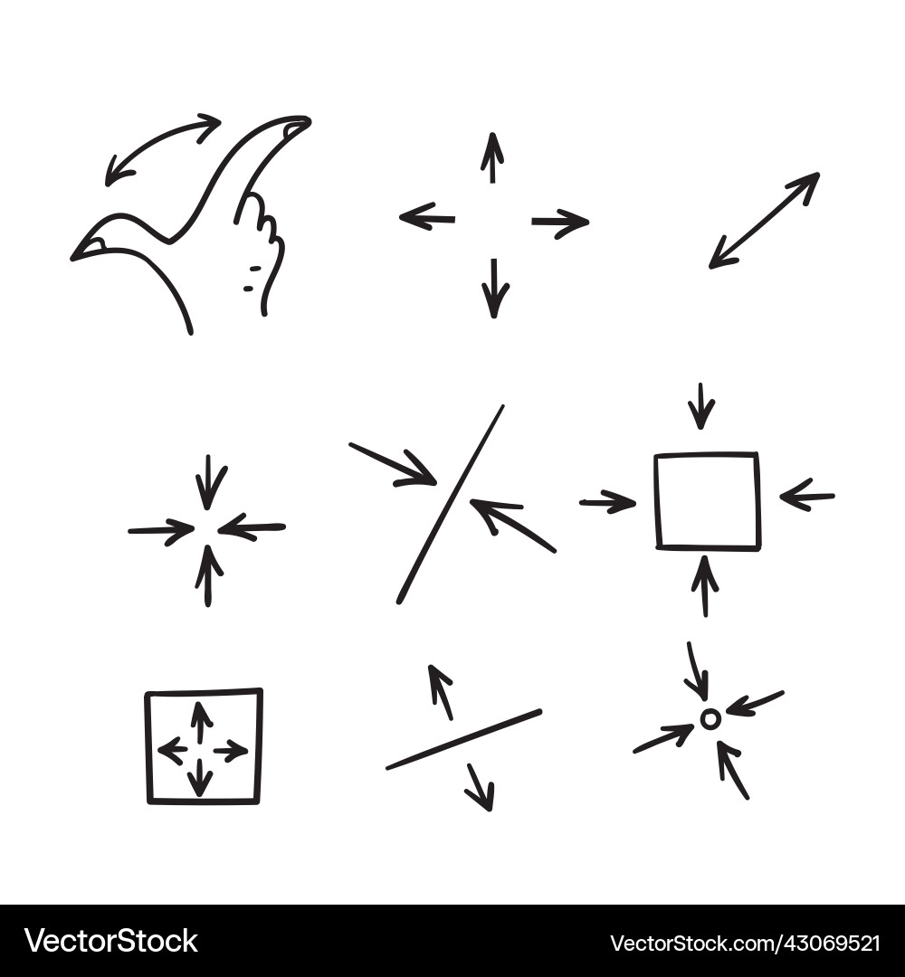 Hand drawn doodle simple set of scaling screen Vector Image