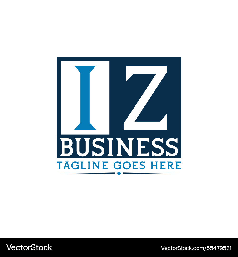Iz logo letter business design Royalty Free Vector Image