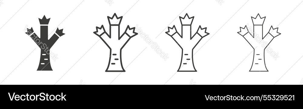 Joshua tree icons set graphic designs Royalty Free Vector