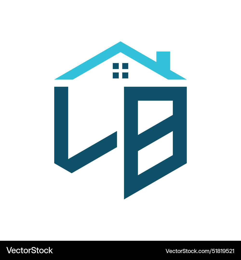 Lb house logo design template letter Royalty Free Vector