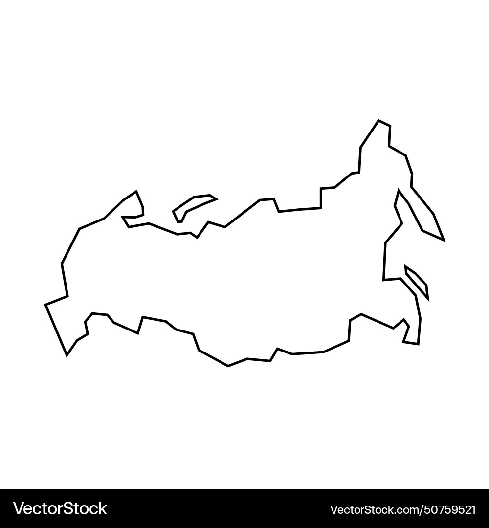 Russia country map thin outline icon Royalty Free Vector