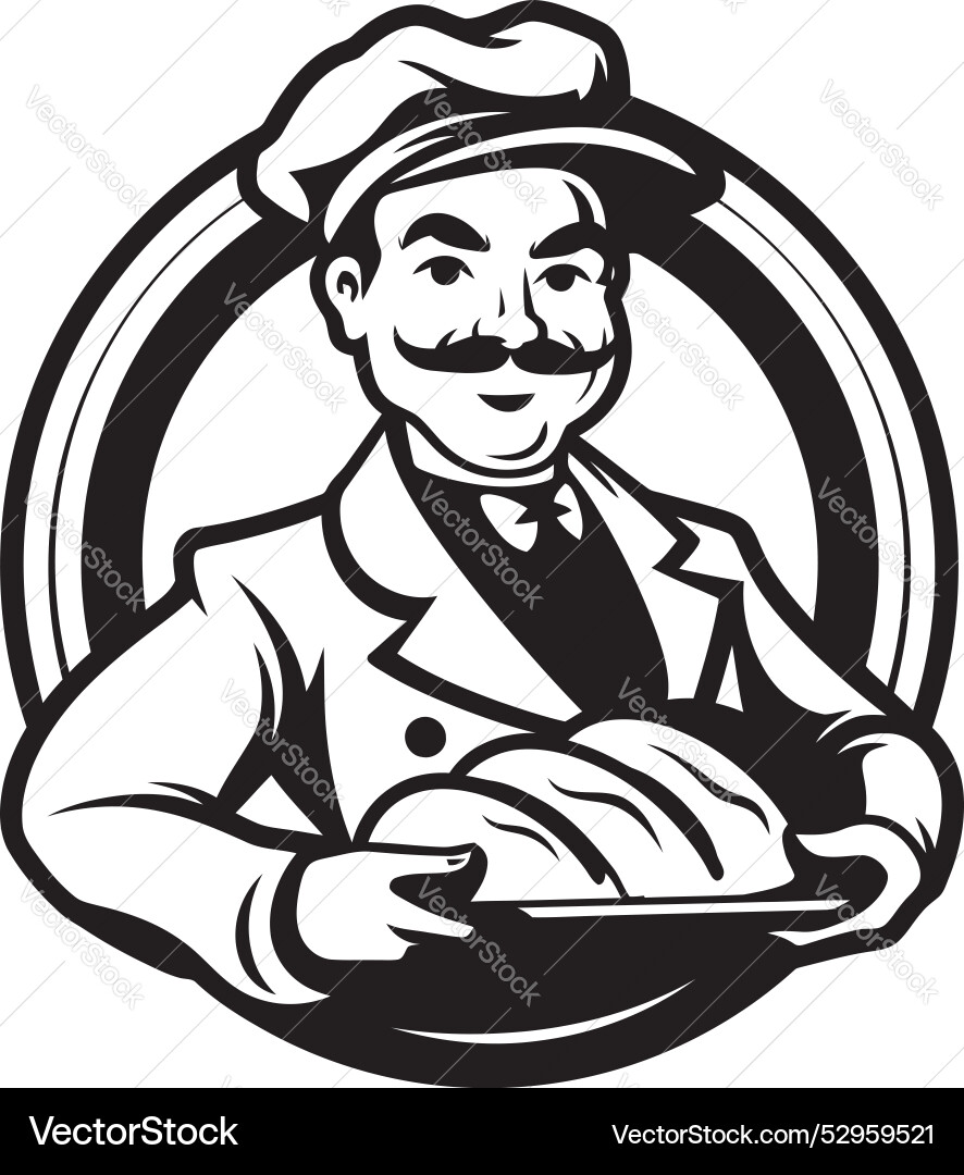 Sweetgraffix tailored bakery chef logo Royalty Free Vector