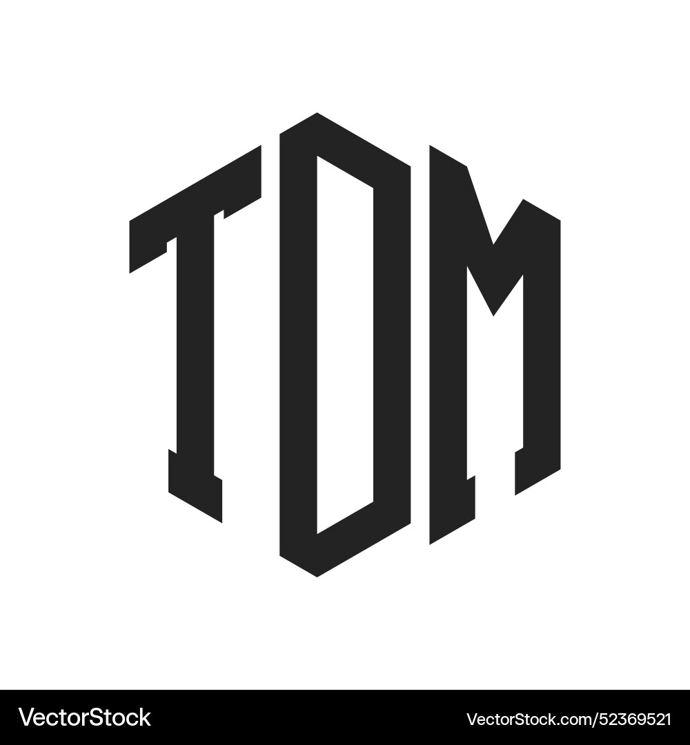 Tdm logo design initial letter monogram Royalty Free Vector