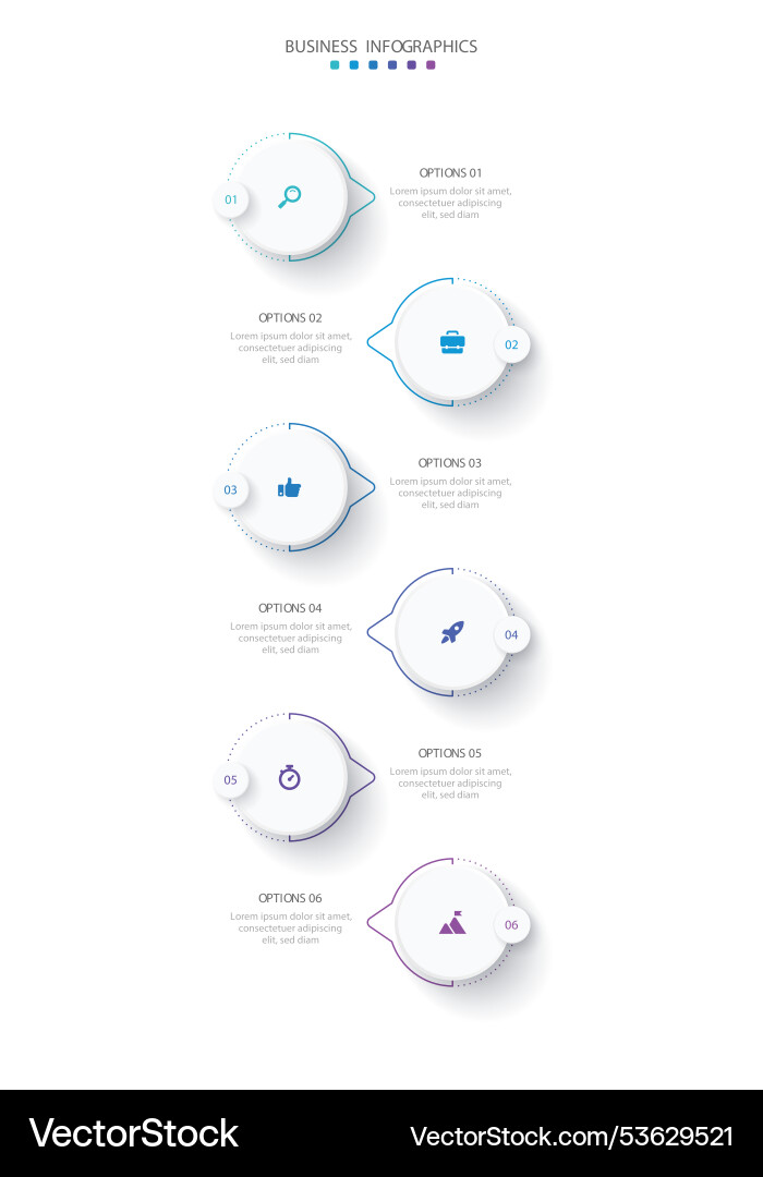 Vertical progress bar featuring 6 arrow-shaped Vector Image