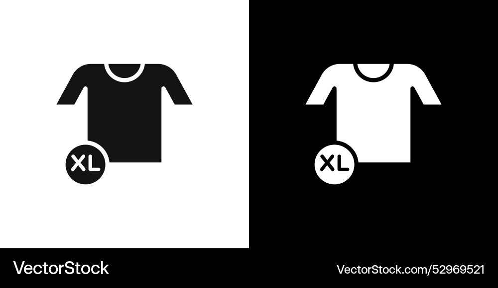 Xl shirt size icon flat fill set collection Vector Image
