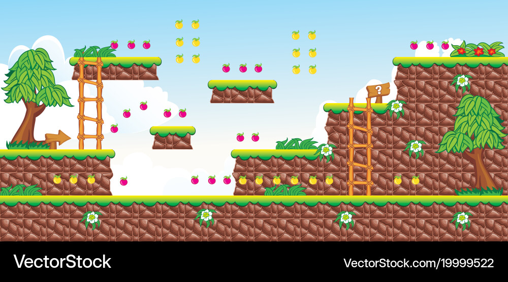 2d tileset platform game 18 Royalty Free Vector Image