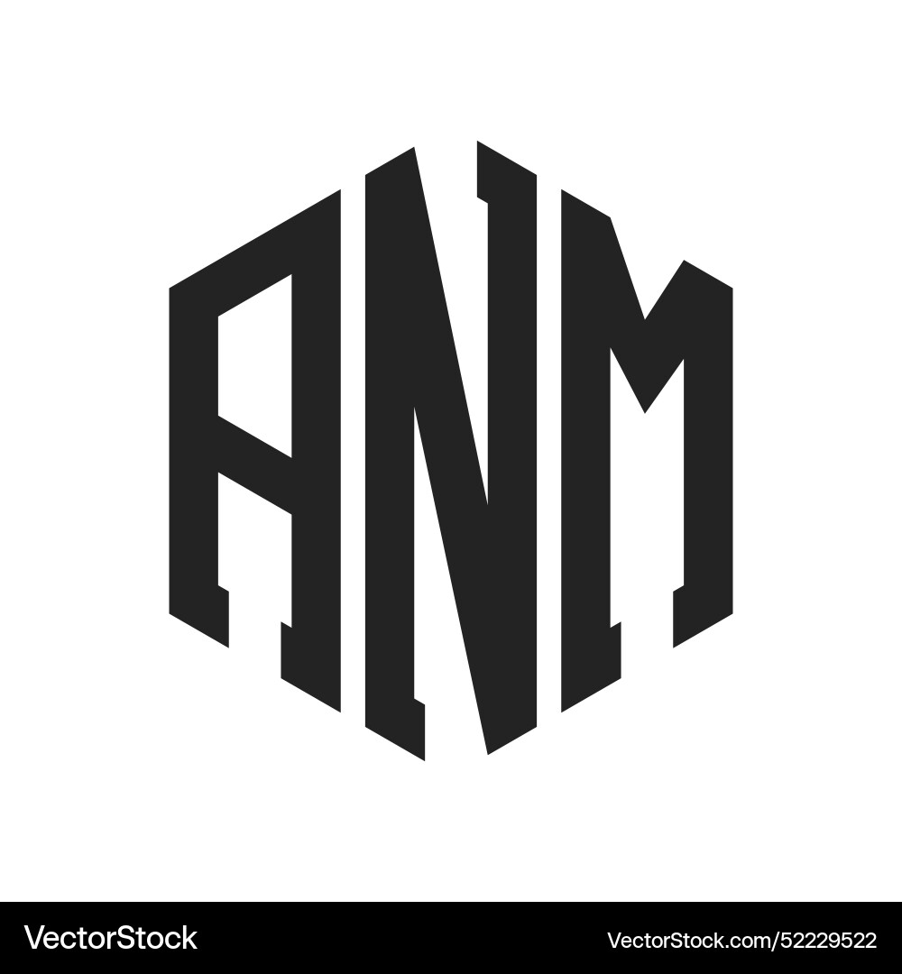 Anm logo design initial letter monogram Royalty Free Vector