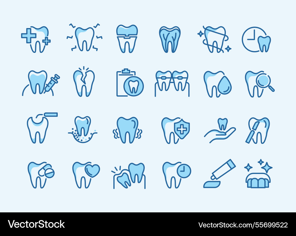 Dental icon set containing tooth dentist Vector Image