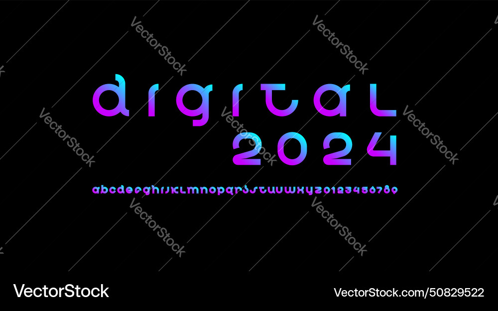 Design font rounded modern alphabet Royalty Free Vector