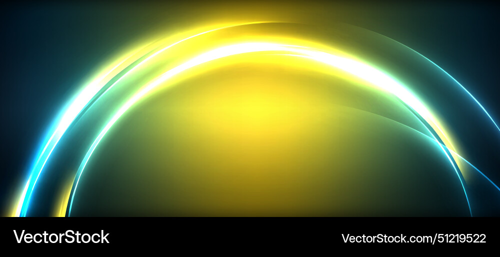Electric blue and neon yellow glowing circle Vector Image