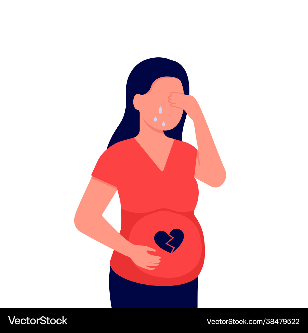 Failed pregnancy with miscarriage sad woman Vector Image