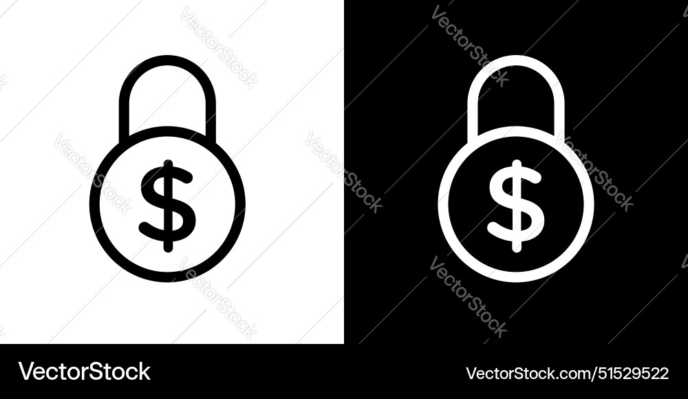 Fixed price icon set lock symbol Royalty Free Vector Image