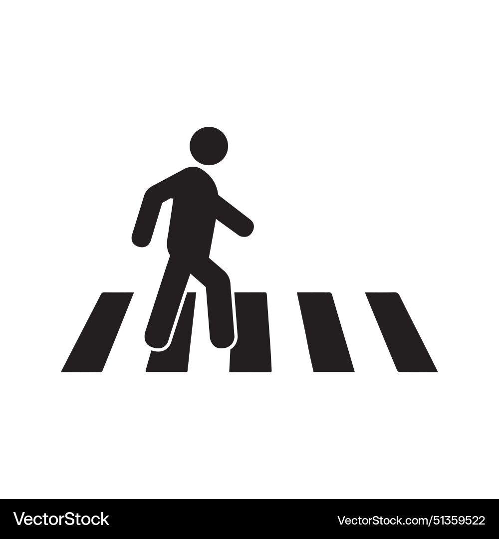 Human road crossing line icon Royalty Free Vector Image