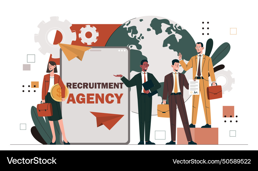 Recruitment agency concept Royalty Free Vector Image