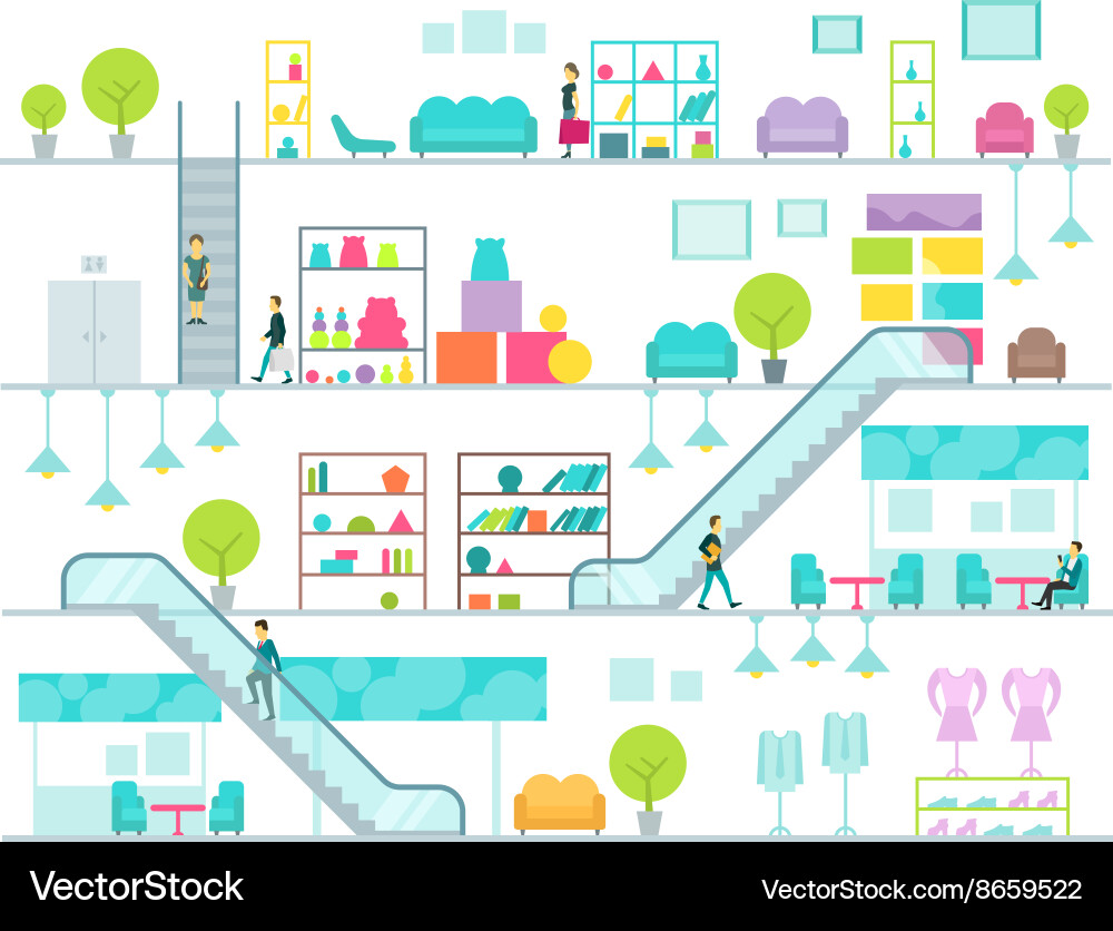Shopping mall Royalty Free Vector Image - VectorStock