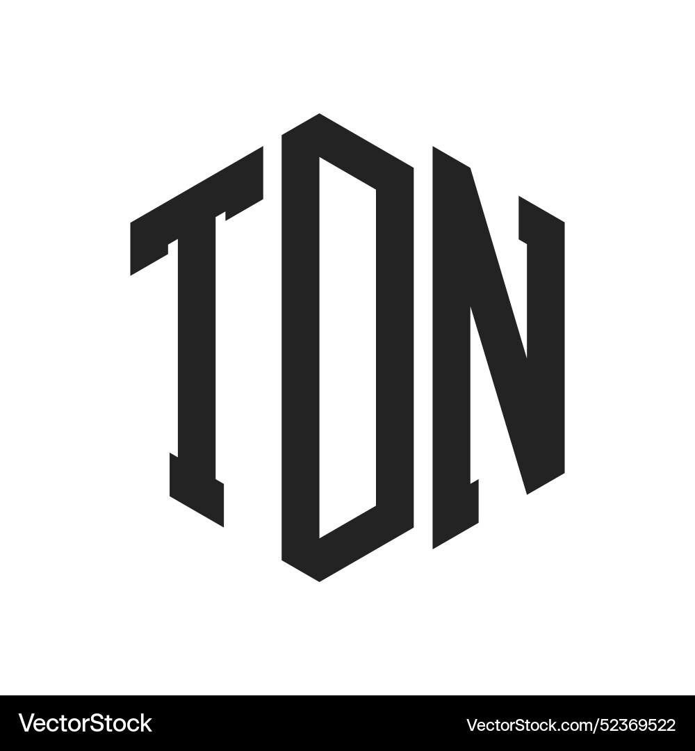 Tdn logo design initial letter monogram Royalty Free Vector