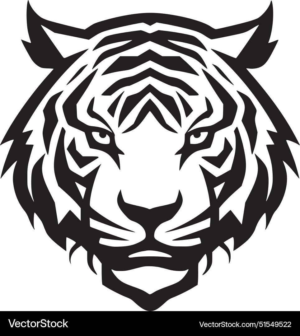 Tiger - black and white Royalty Free Vector Image