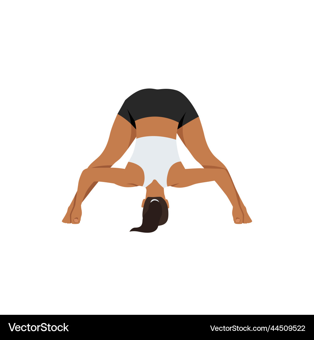 Woman doing intense leg stretch pose d Royalty Free Vector