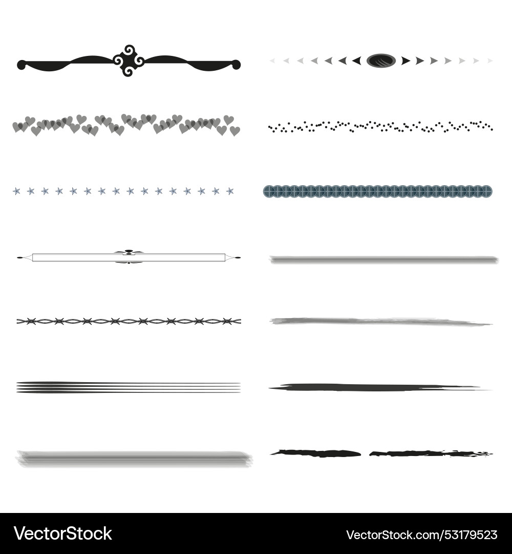 Big set of underlines underline eps 10 Royalty Free Vector