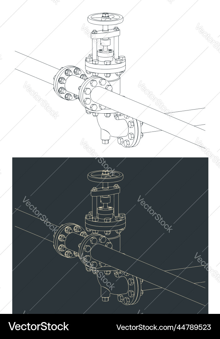 Control valve and pipes Royalty Free Vector Image