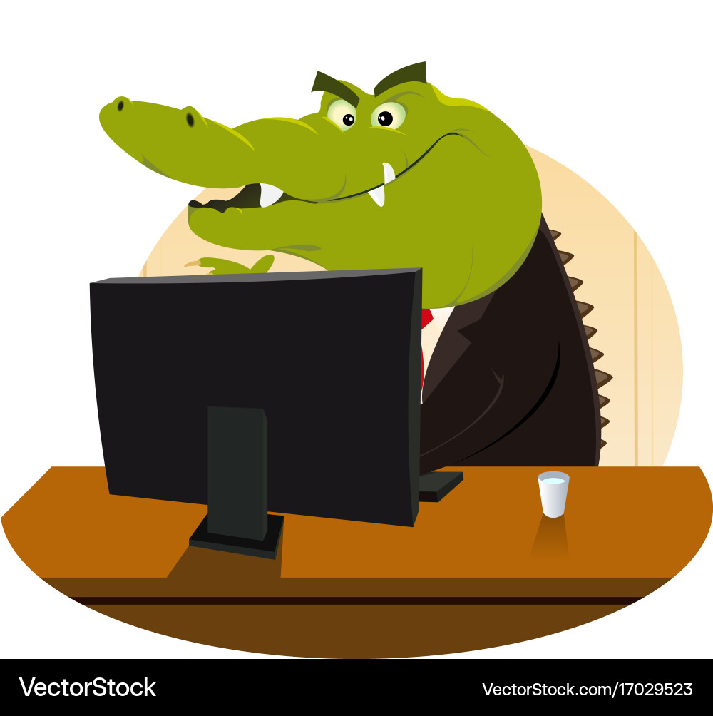 Crocodile bankster Royalty Free Vector Image - VectorStock