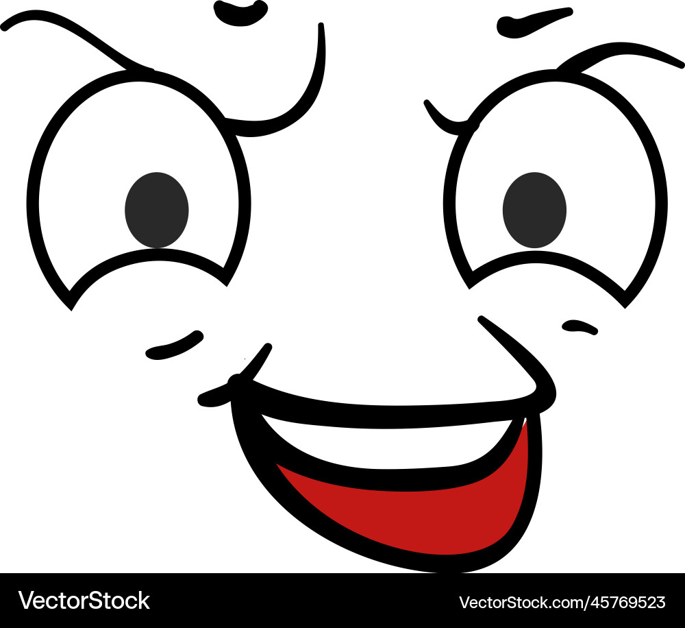 Evil grin emoji comic wicked face expression Vector Image