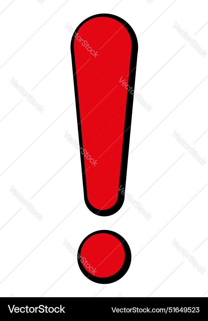 Exclamation mark red simple Royalty Free Vector Image