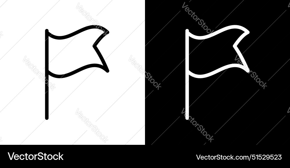 Flag icon set report spam symbol in black Vector Image