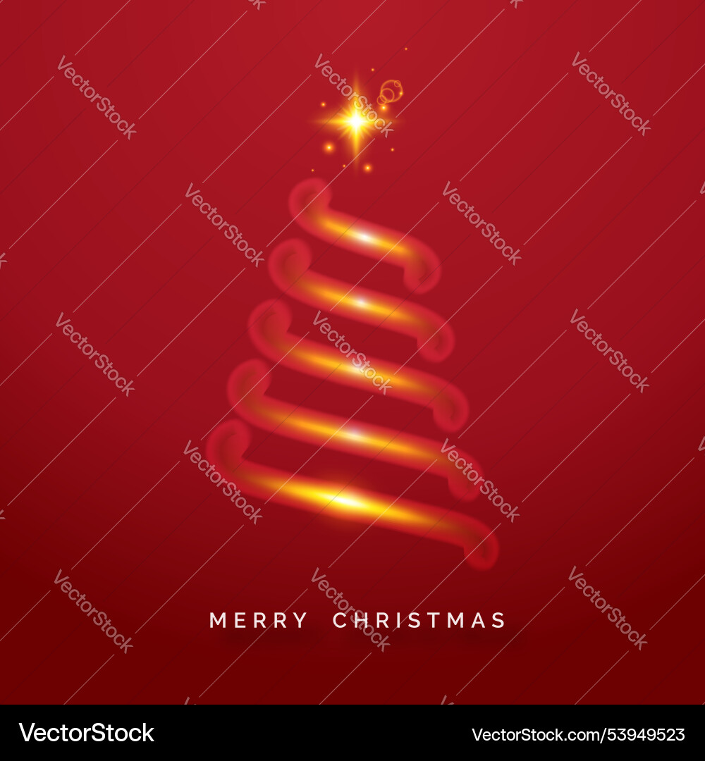 Glowing christmas tree with a star on top against Vector Image