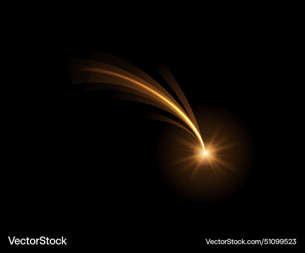 Golden shooting star Royalty Free Vector Image